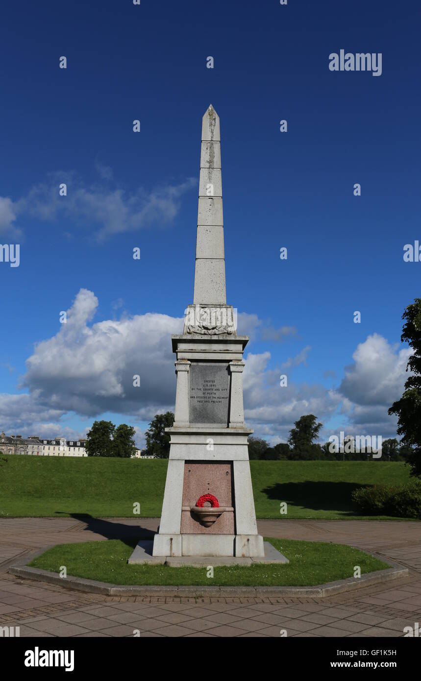 Memorial to Cameronians regiment North Inch Perth Scotland July 2016 ...