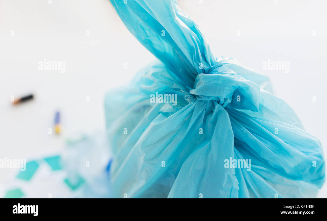 close up of rubbish bag with trash at home Stock Photo - Alamy