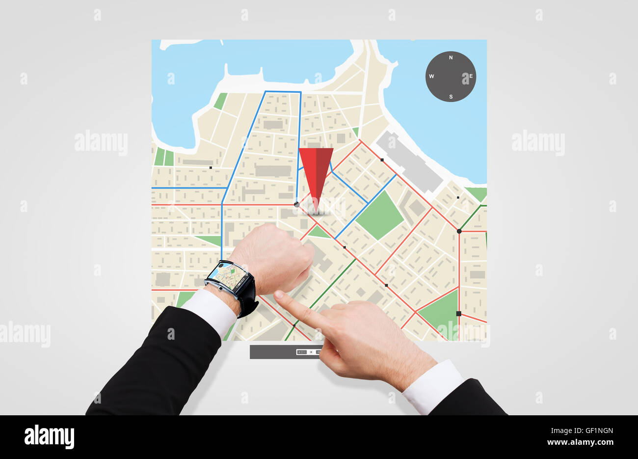 Modern watch map hi-res stock photography and images - Alamy
