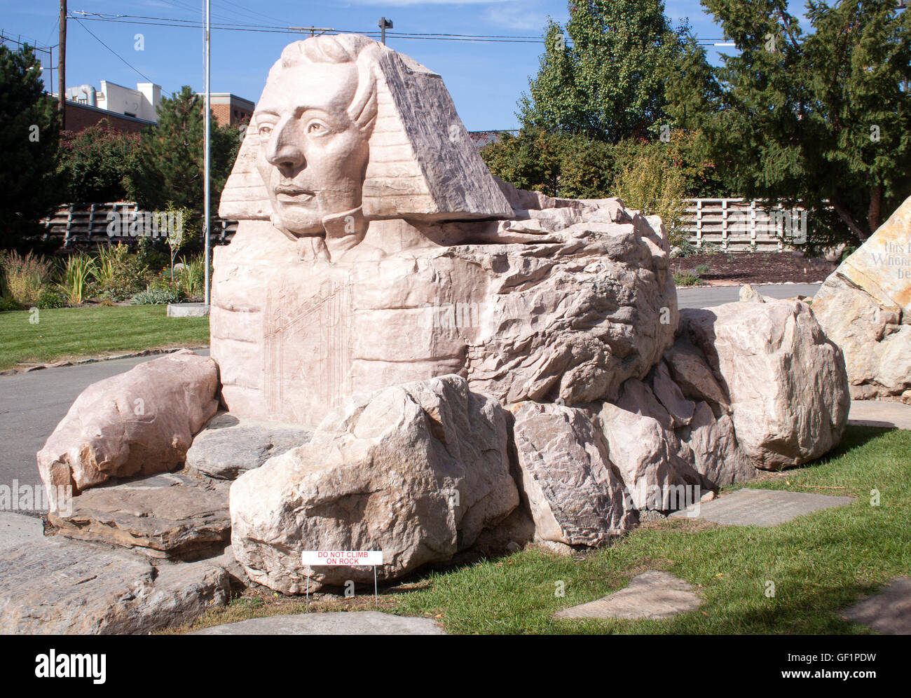 Sphinx of Mormon Joseph Smith at Gilgal Garden in Salt Lake City Utah ...