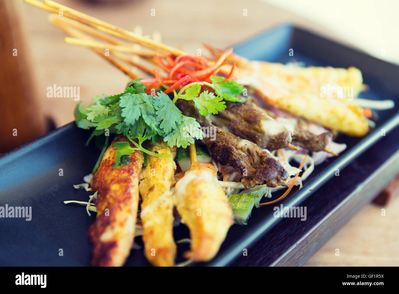 close up of deep-fried asian snacks on plate Stock Photo - Alamy