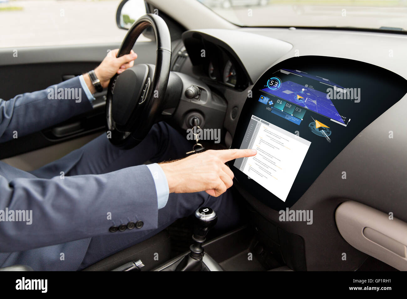 Person driving car navigation screen hi-res stock photography and ...