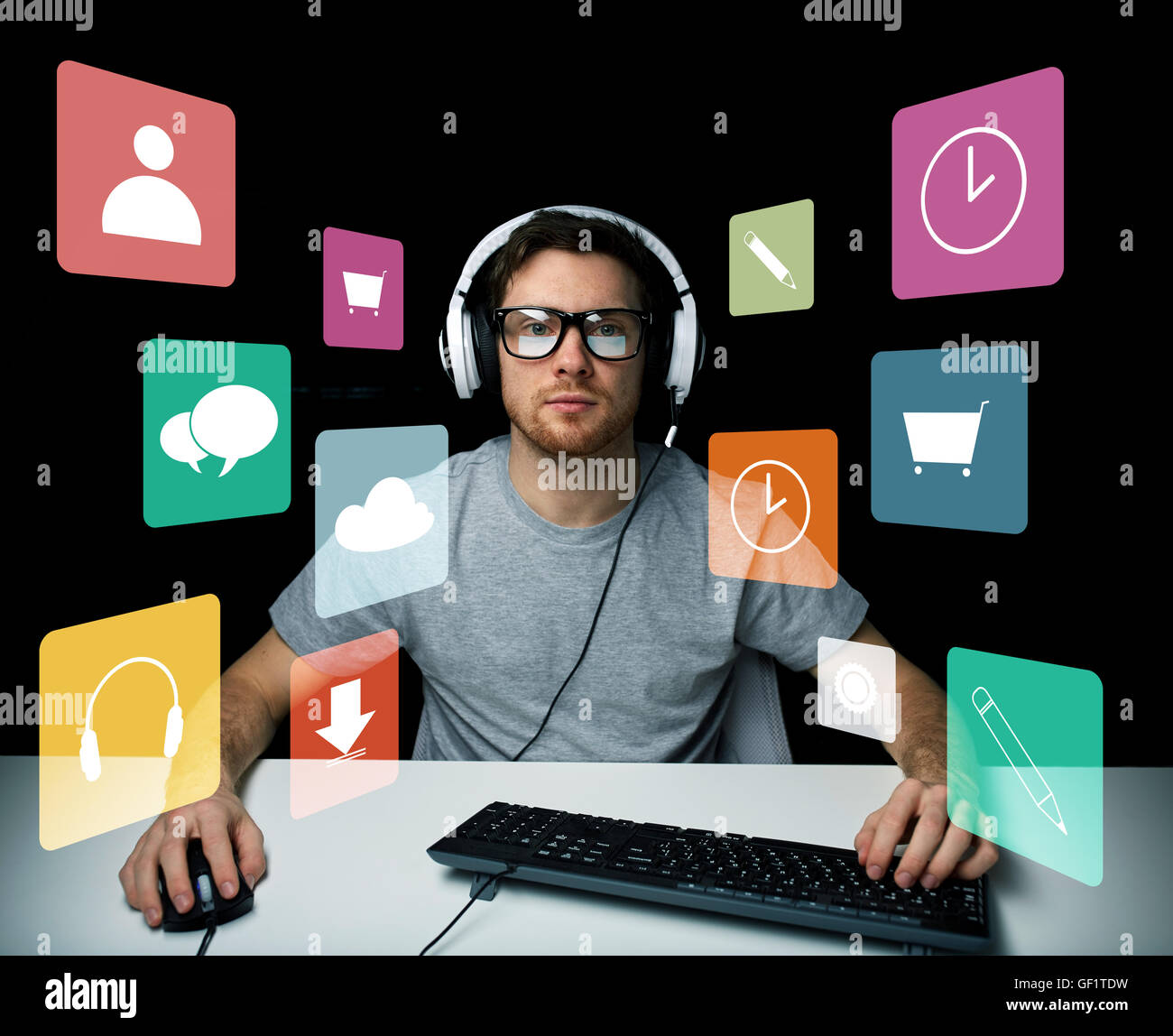 Keyboard hologram hi-res stock photography and images - Alamy