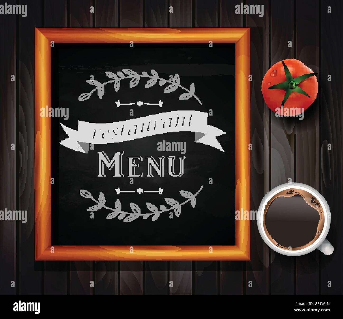 Menu blackboard on wall Stock Vector Images - Alamy