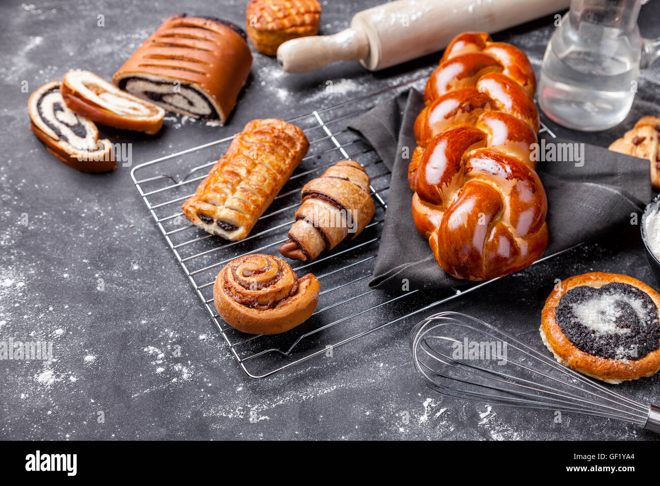 Delicious, fresh and sweet seasonal pastry background Stock Photo - Alamy