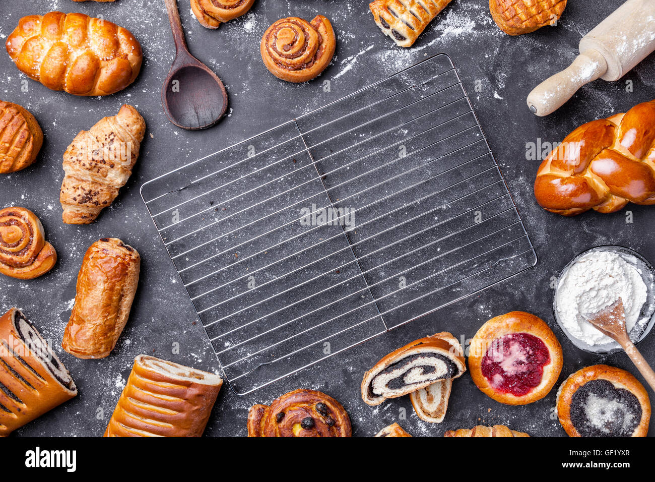 Delicious, fresh and sweet seasonal pastry background Stock Photo - Alamy