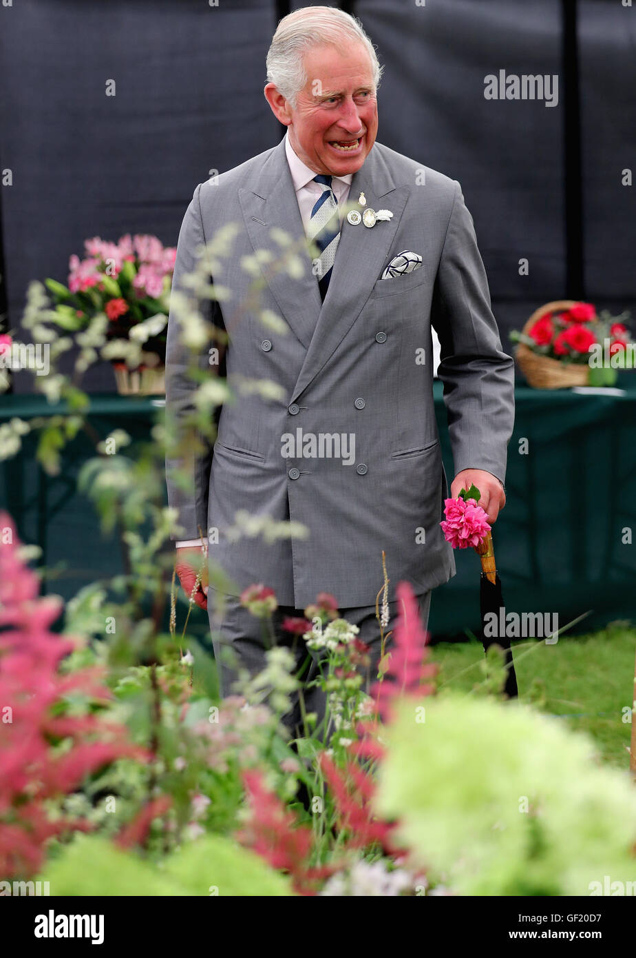The Prince of Wales during a visit to the135th Sandringham Flower Show ...