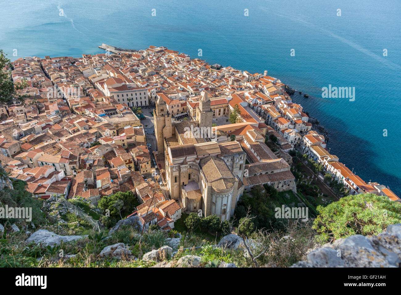 View of cefalu historic district hi-res stock photography and images ...