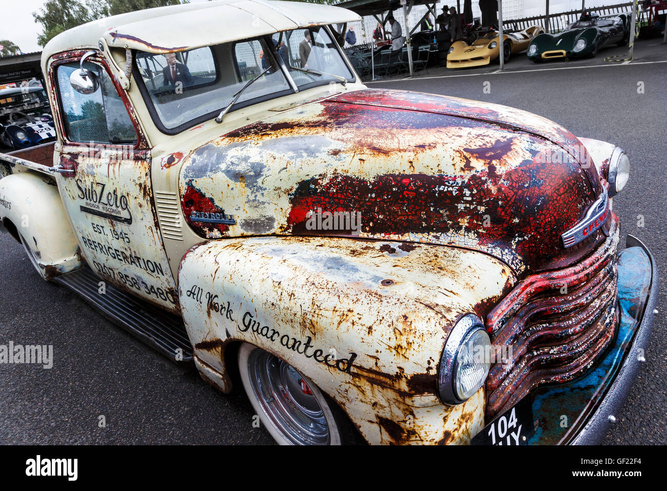 1950 Chevrolet Stepside 4.2 litre pick-up, 104XUY, in the paddock at ...