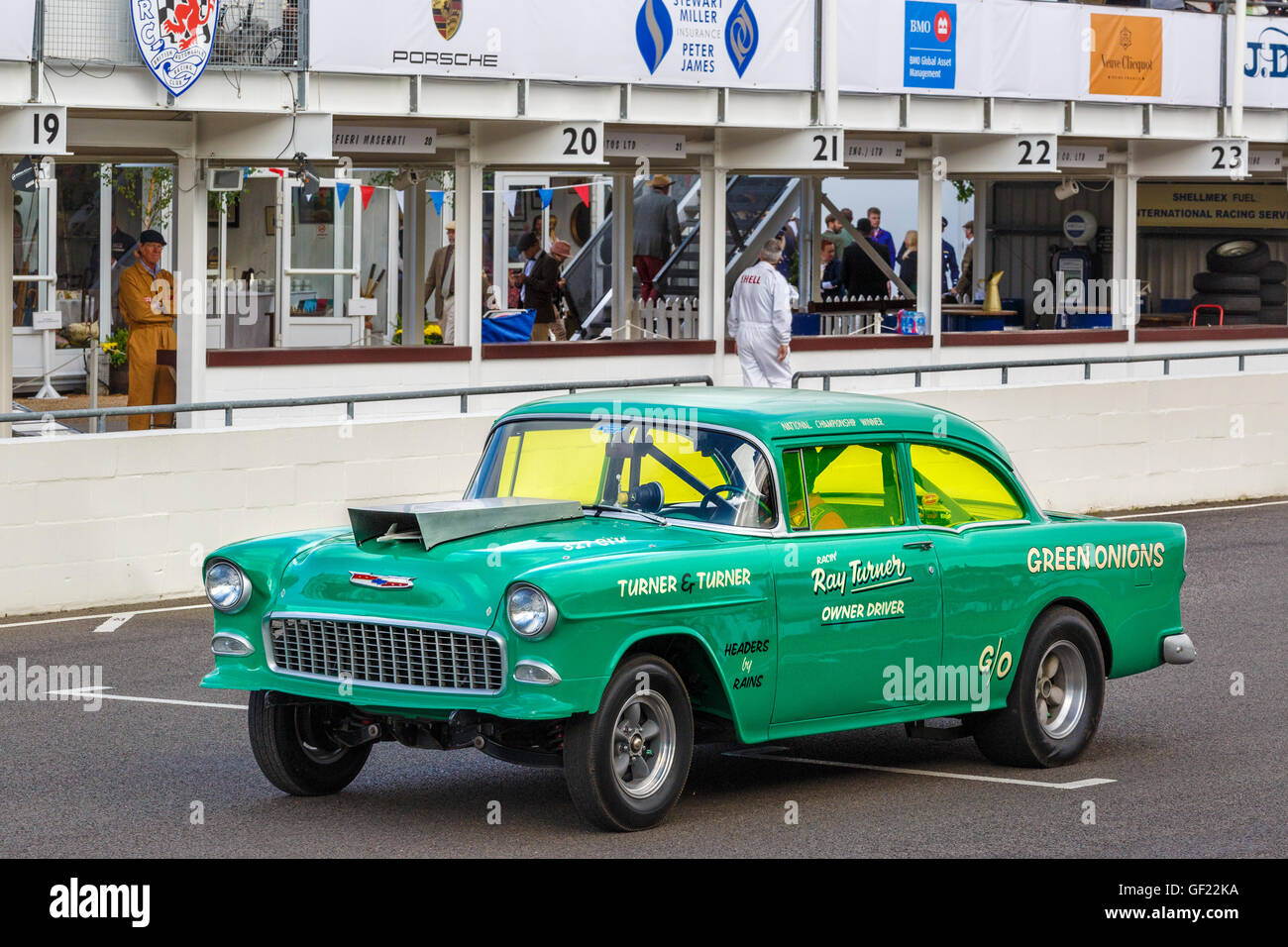 1955 Chevrolet "Green Onions" 327cu inch Gasser on track at the 2015 ...