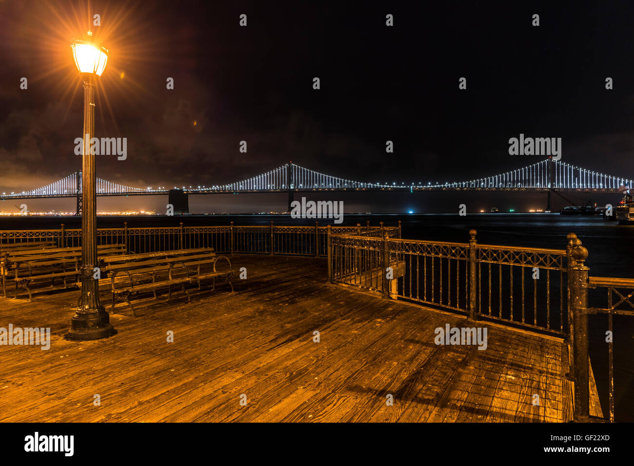 Bridge night nighttime pier hi-res stock photography and images - Alamy