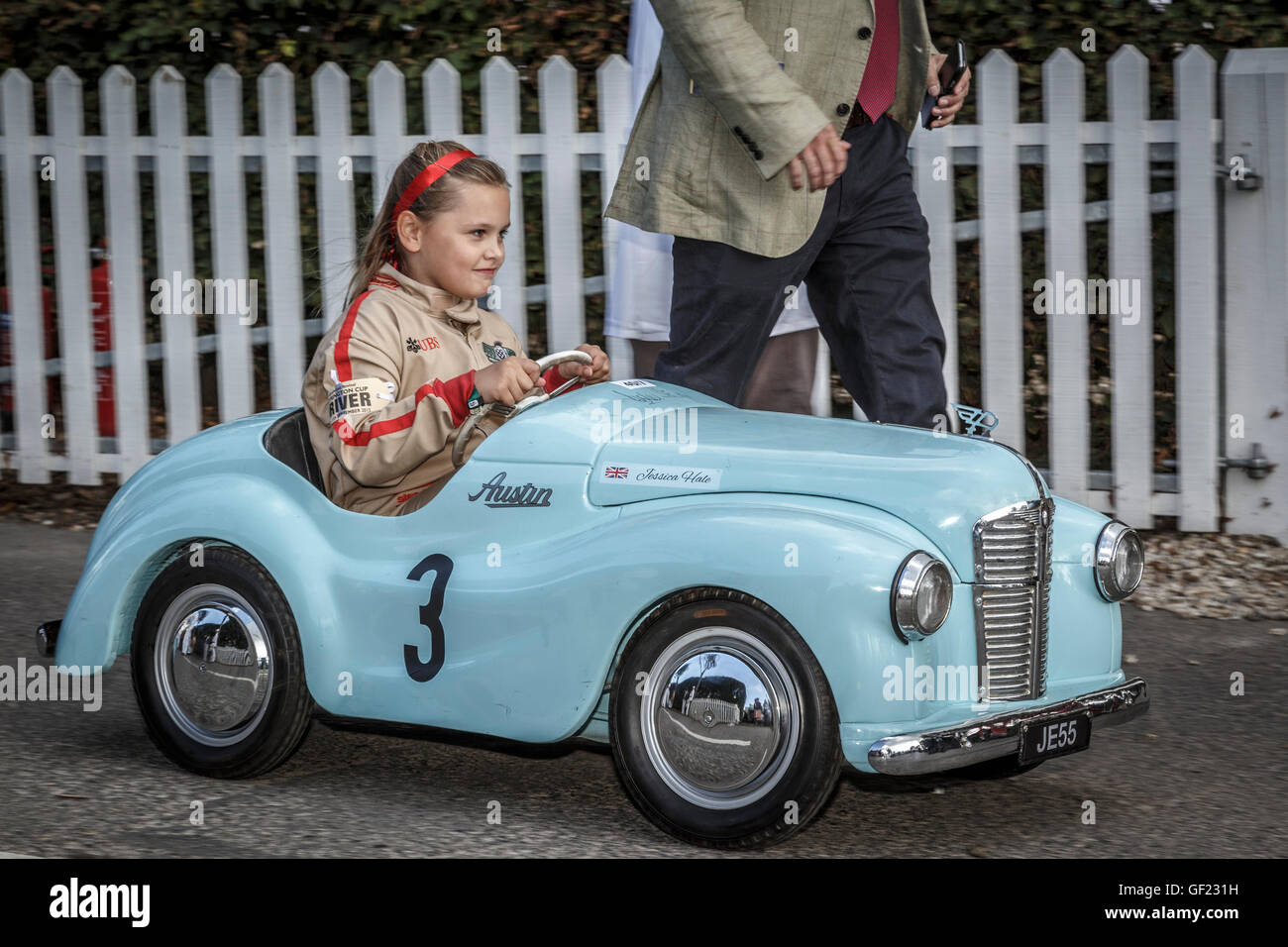 Austin J40 peddle cars are taken to the start for the 2015 Settrington ...