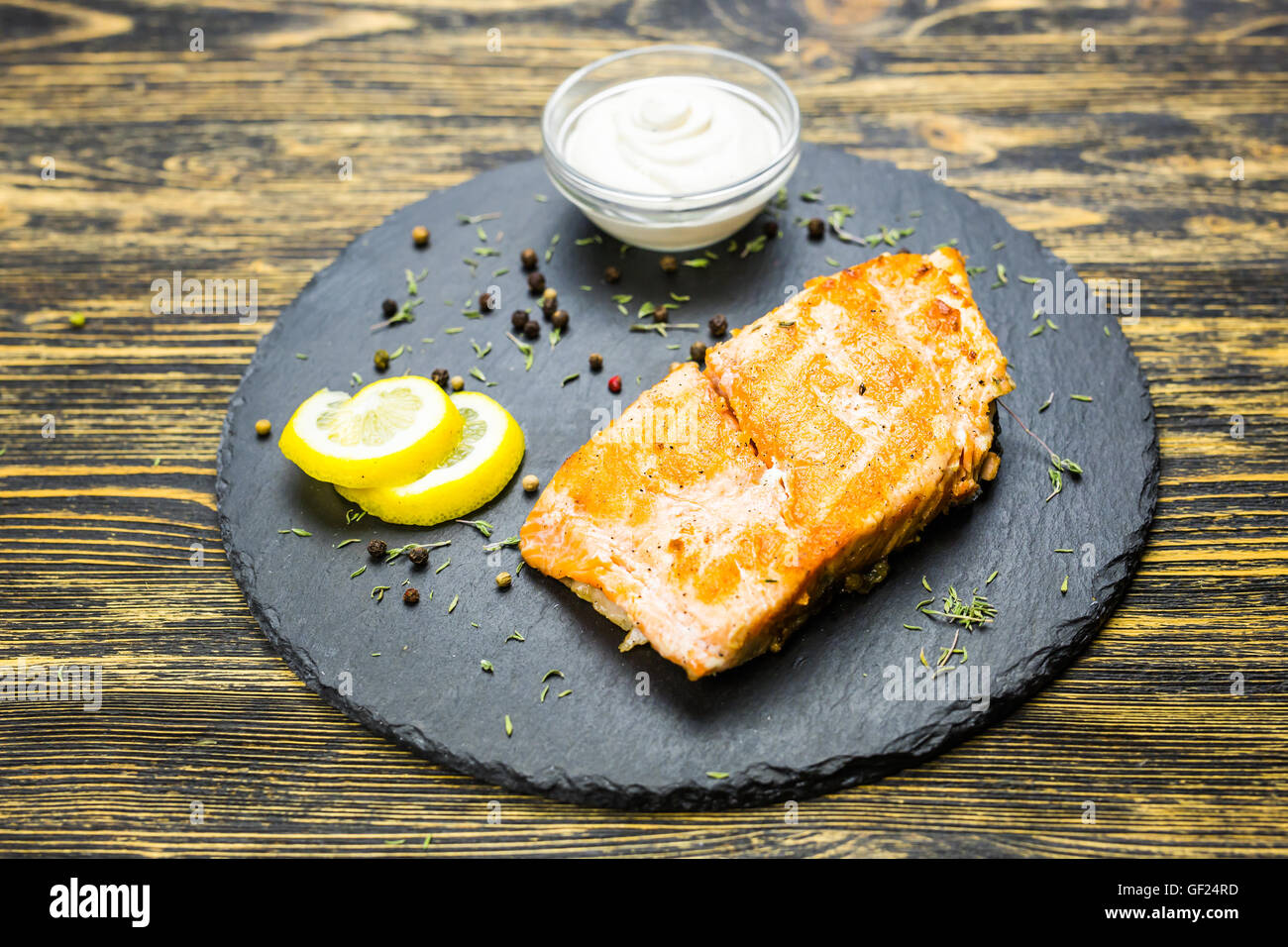 Grilled Fish Fillet Stock Photo - Alamy