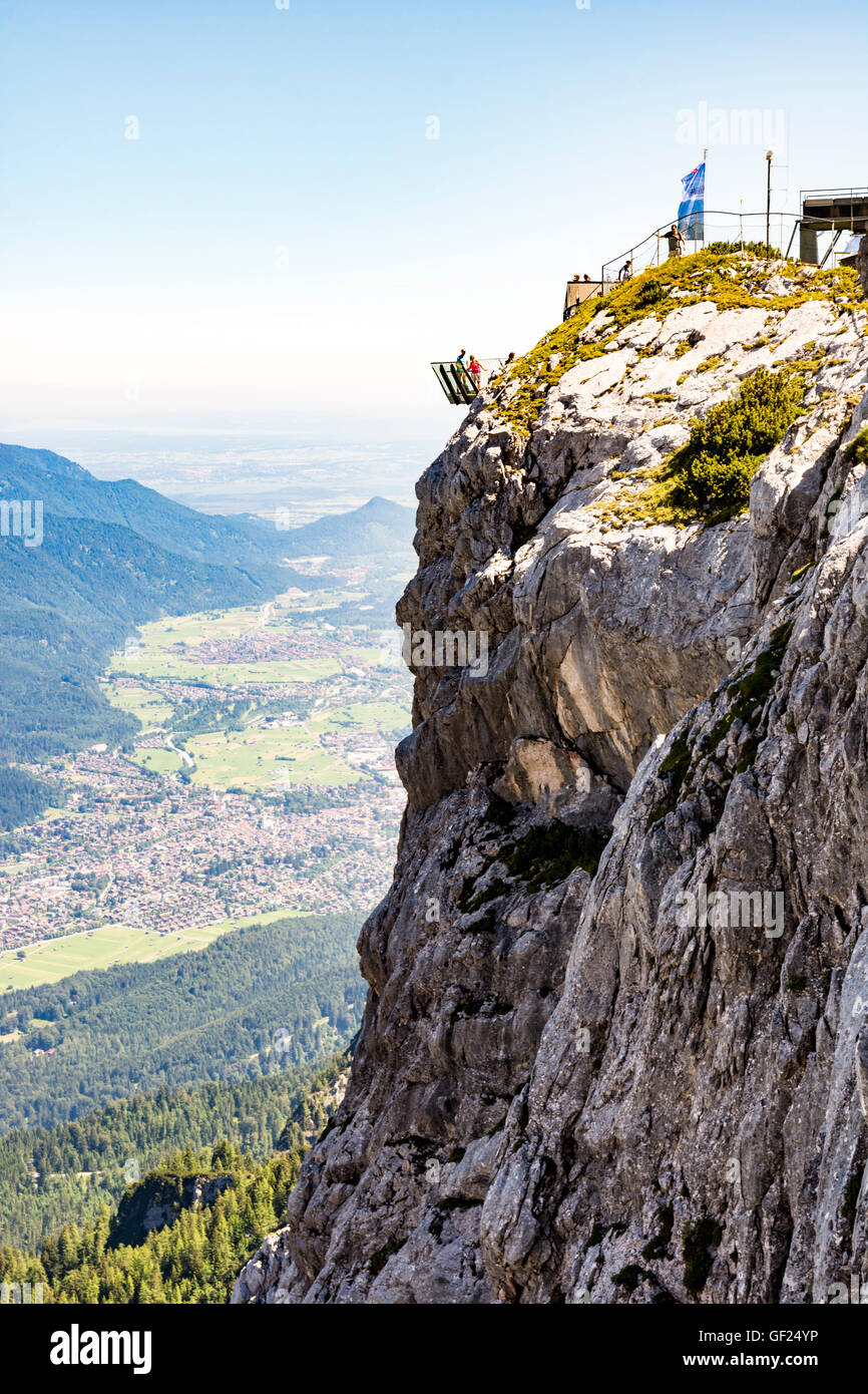 GARMISCH, GERMANY - JULY 10: Tourists at the Alpspix observation deck ...