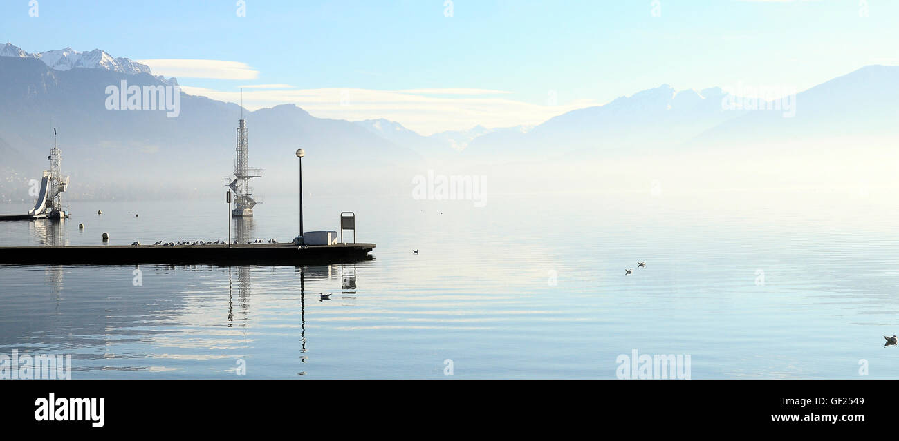 quiet landscape of Annecy lake in Savoy, France Stock Photo - Alamy