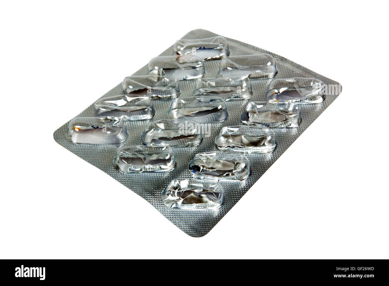 Empty silver capsules blister Cut Out Stock Images & Pictures - Alamy