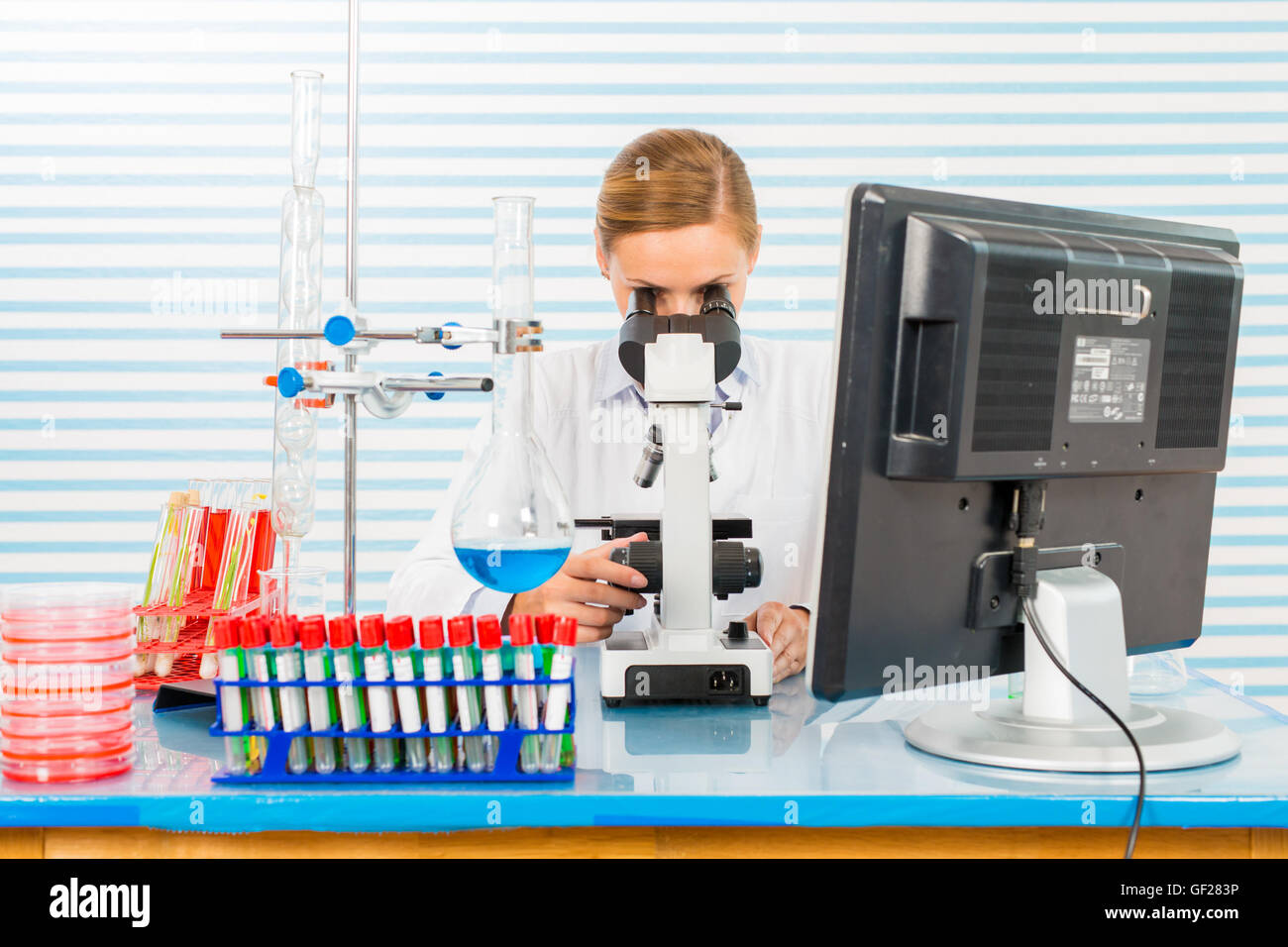 Young scientist works in modern biological lab Stock Photo - Alamy