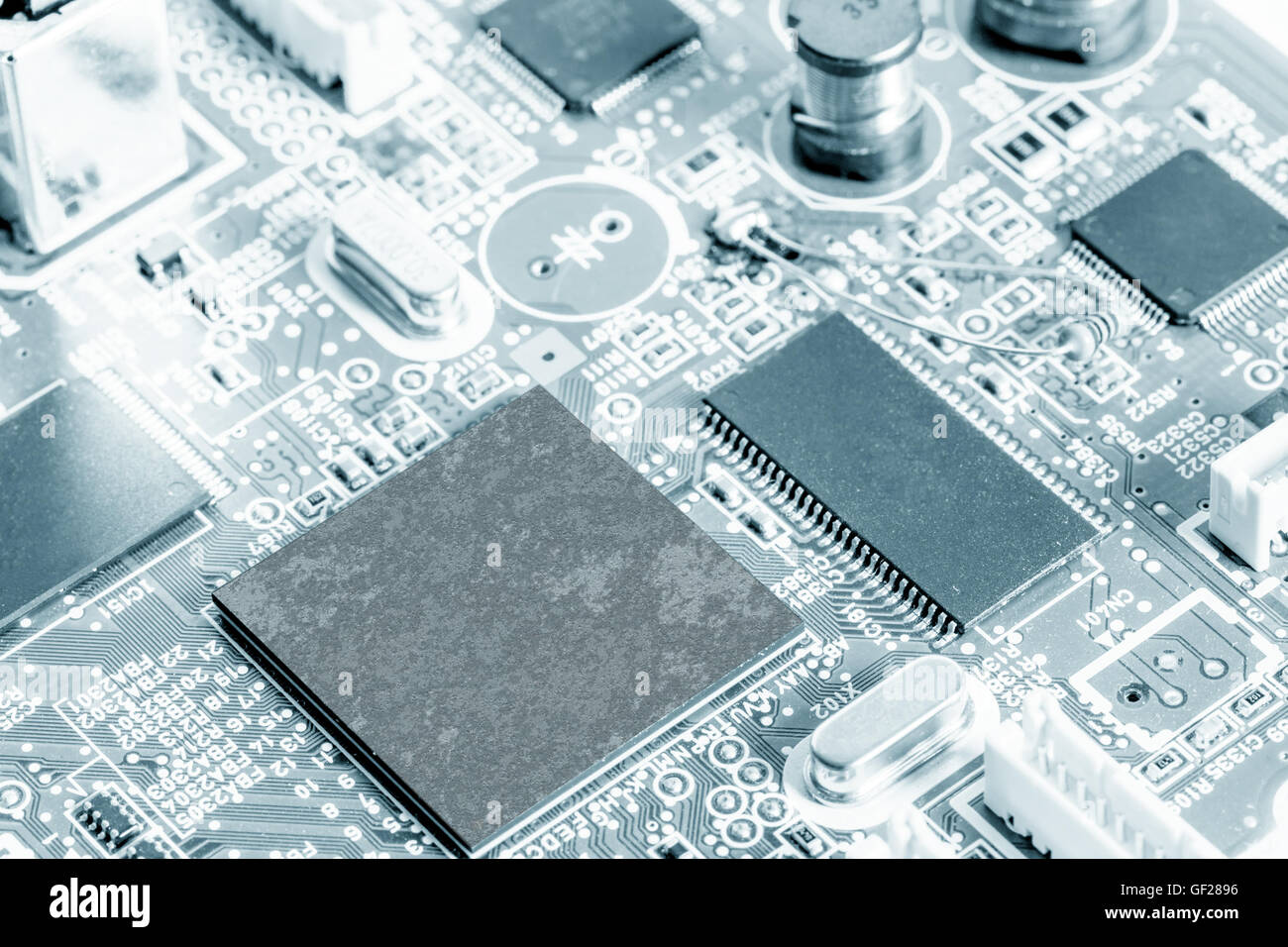 Printed circuit board with chips Stock Photo - Alamy