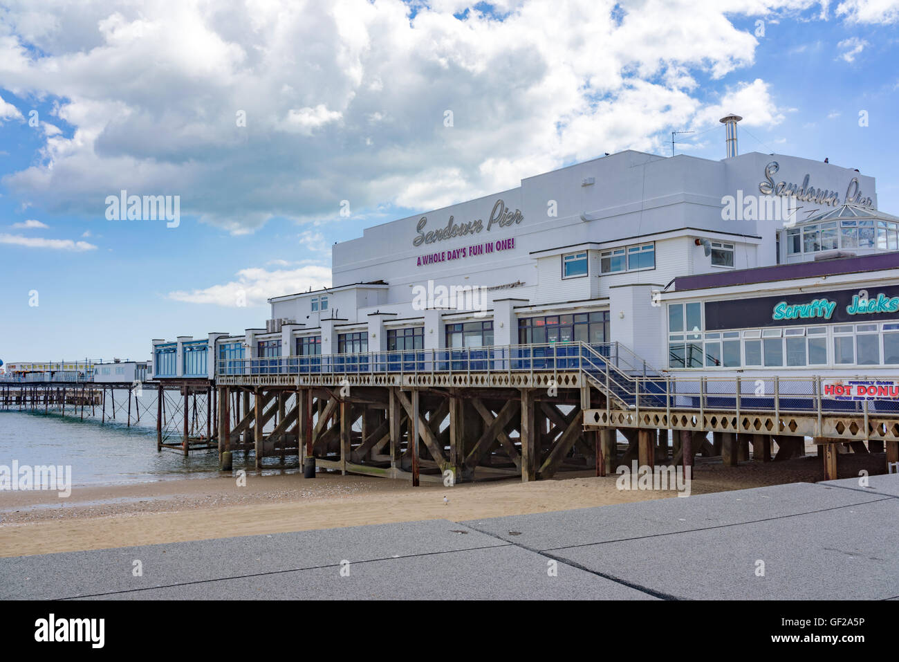 Sandown Pier provides amusements and arcade games on a tourist seaside ...