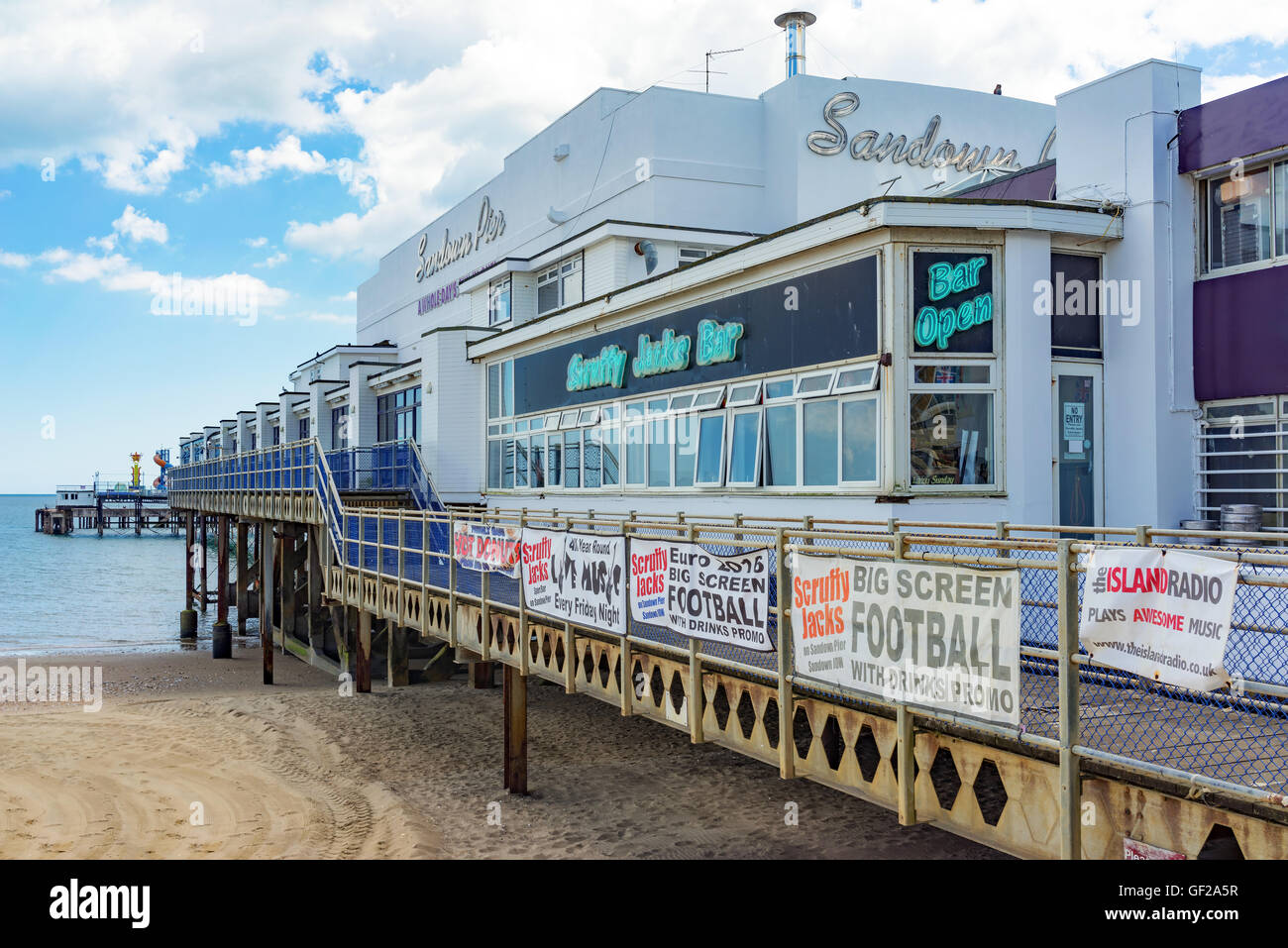 Sandown Pier provides amusements and arcade games on a tourist seaside ...
