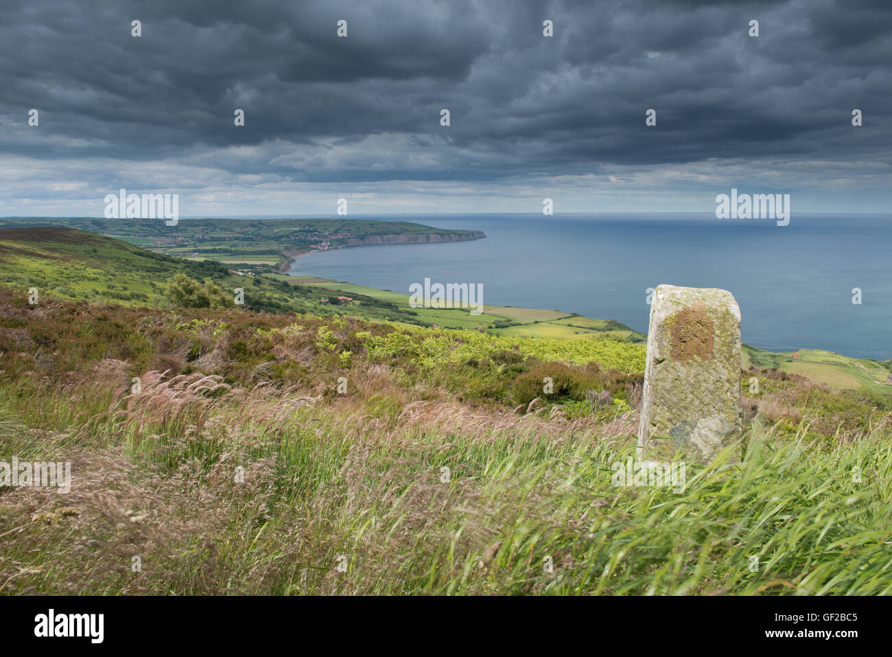 Robin Hood's Bay seen from Ravenscar on the North Yorkshire Coast ...