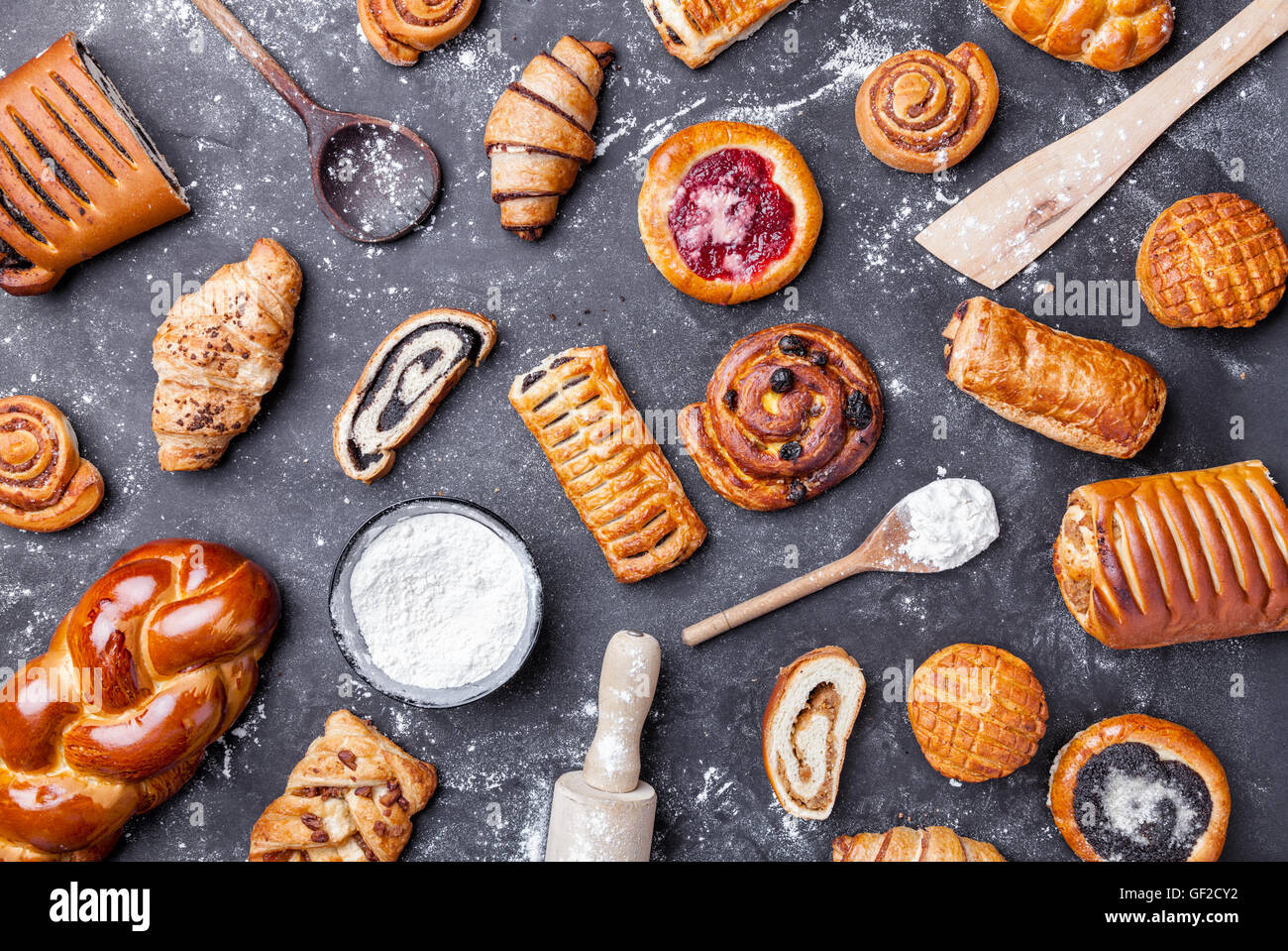 Delicious, fresh and sweet seasonal pastry background Stock Photo - Alamy