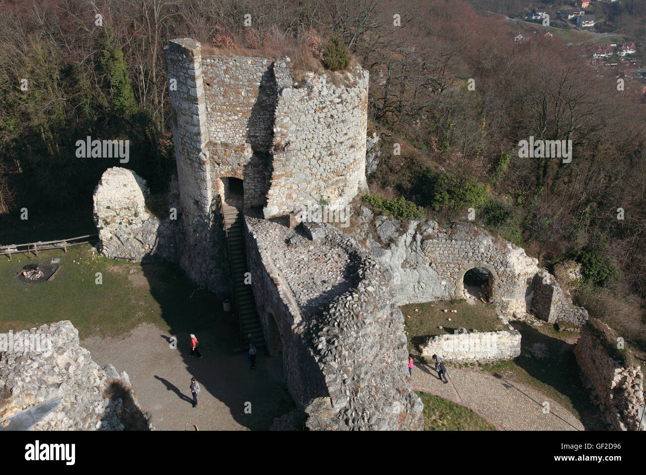 View from the tower of Landskron Castle on the border between Alsace ...