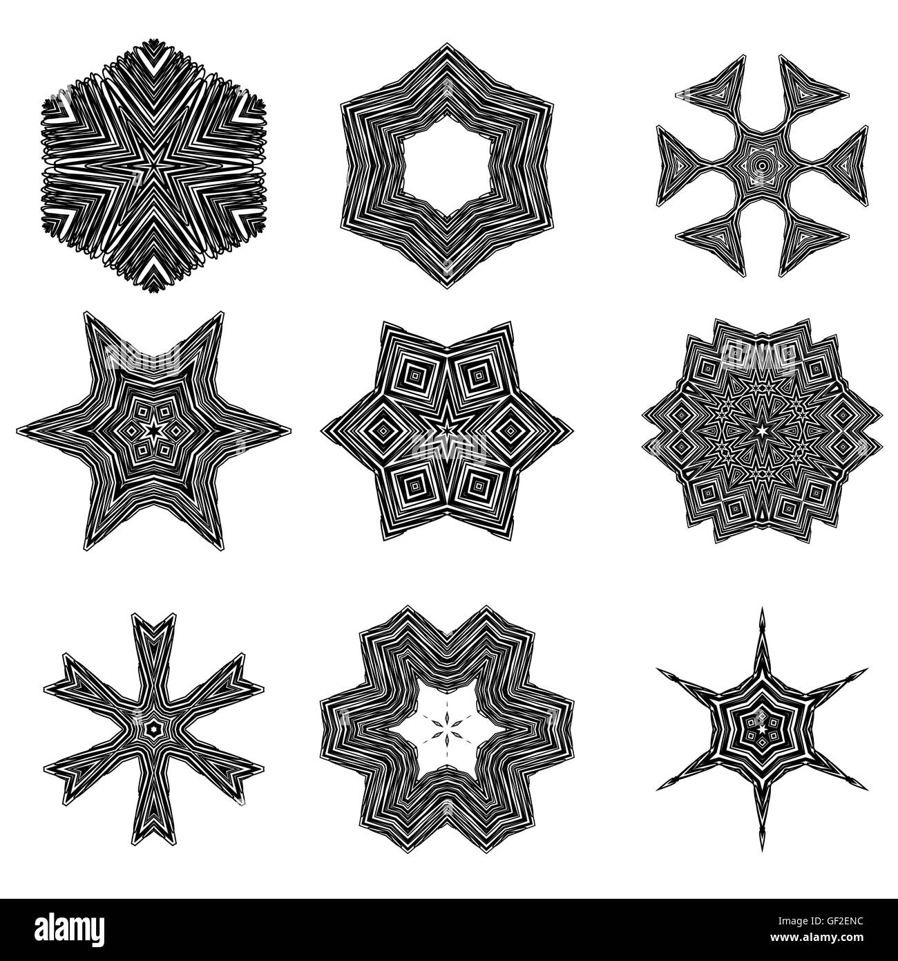 Set of Different Ornamental Rosettes Stock Vector Image & Art - Alamy