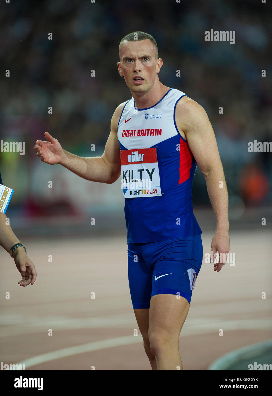 LONDON, ENGLAND - JULY 22: Richard Kilty competing in the mens 100m ...