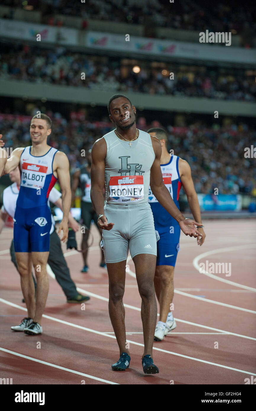 LONDON, ENGLAND - JULY 22: Brendon Rodney competing in the mens 200m ...