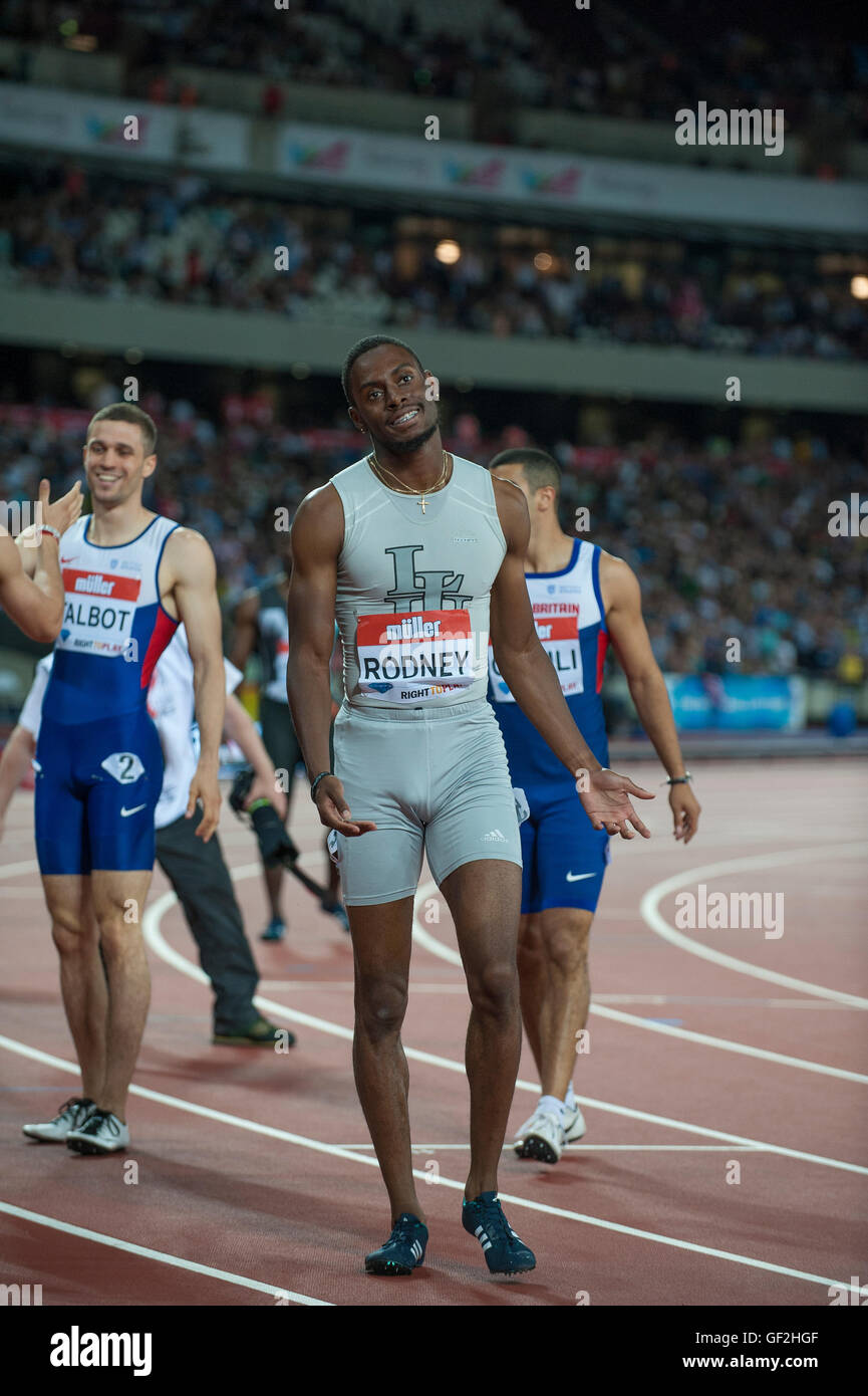 LONDON, ENGLAND - JULY 22: Brendon Rodney competing in the mens 200m ...
