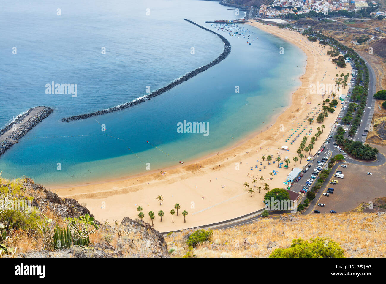 Famous beach Playa de las Teresitas,Tenerife, Canary islands, Spain ...