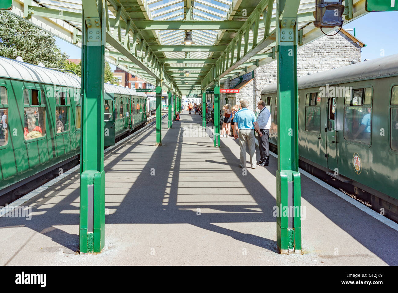 Swanage station on the Swanage Heritage railway in Dorset with ...