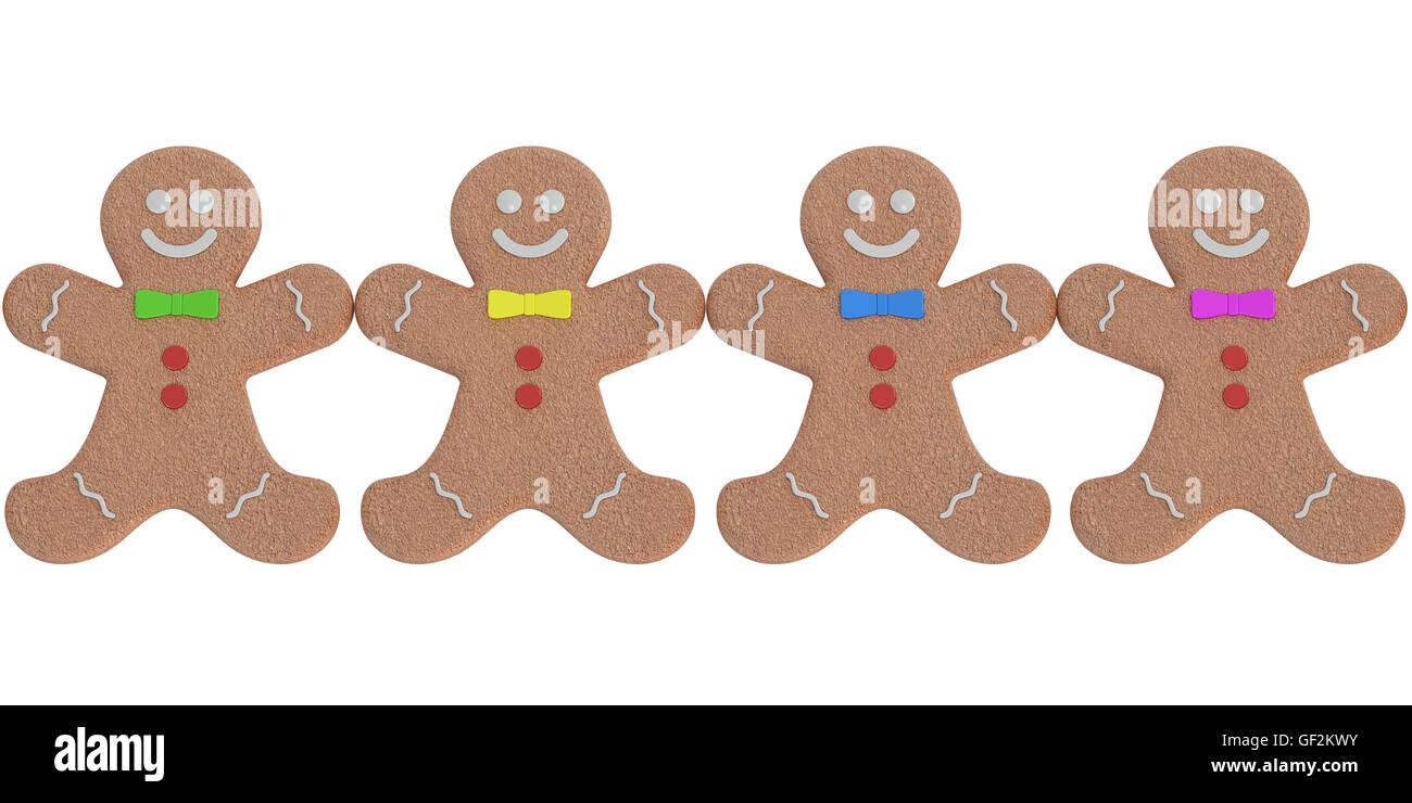 Gingerbread man, cookies. 3D rendering isolated on white background ...