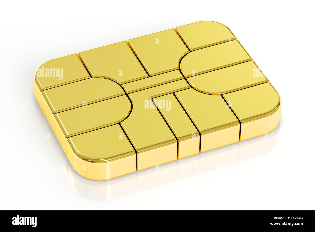 golden card chip, 3D rendering isolated on white background Stock Photo ...