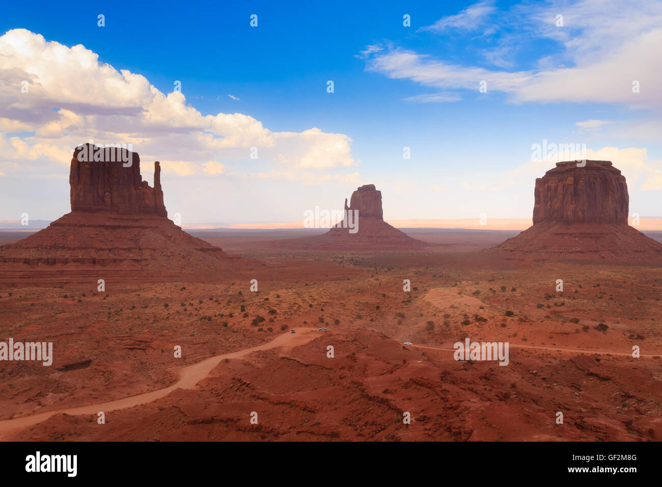 Panorama with famous Buttes of Monument Valley from Arizona, USA. Red ...