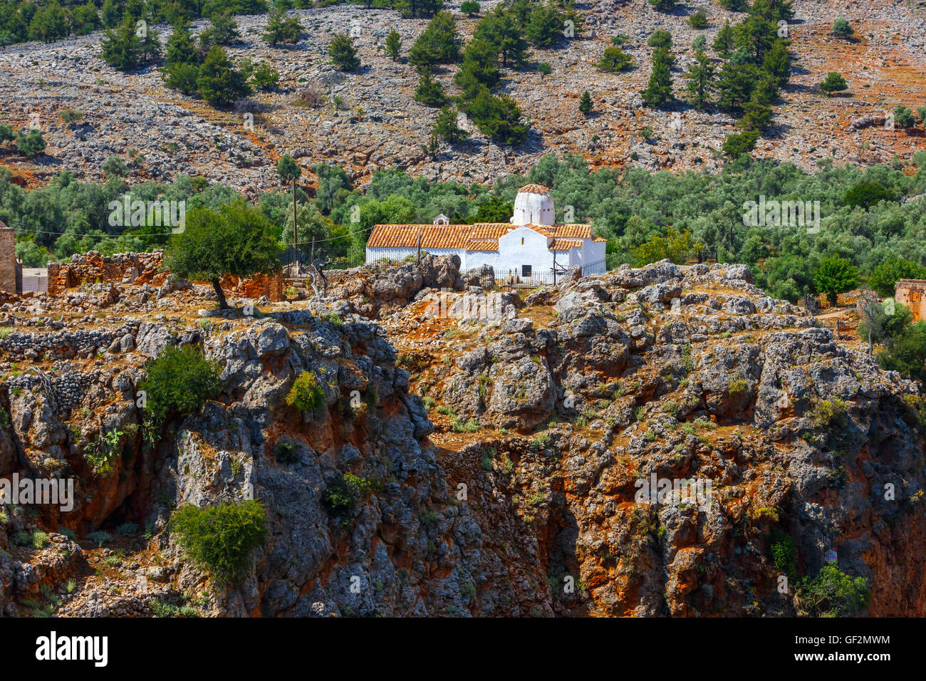 Church of Archangel Michael over Aradena George in Aradena, Crete Stock ...