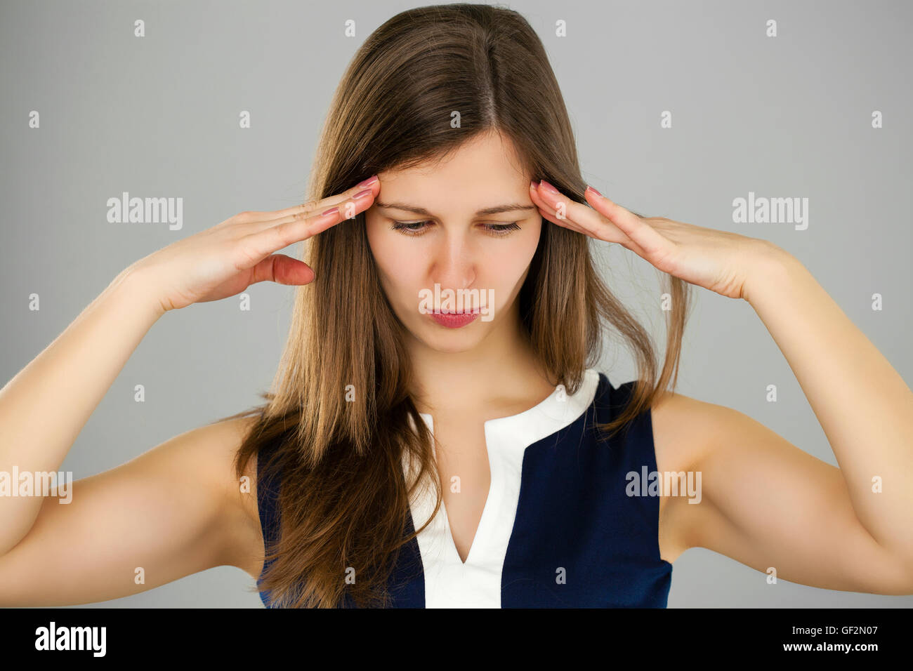 Beautiful young woman neck pain hi-res stock photography and images - Alamy