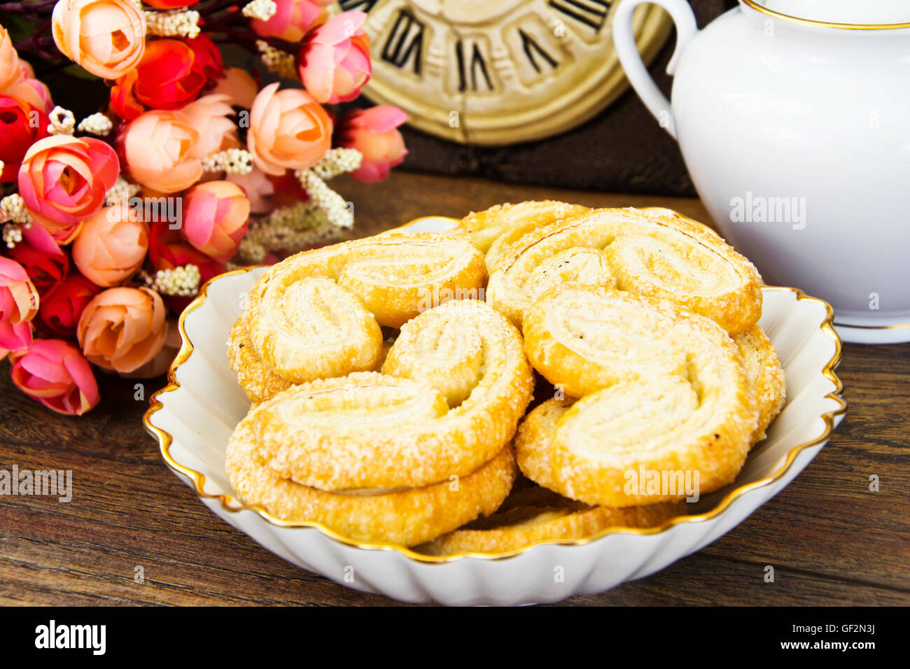 Sugar puff cookies on plate hi-res stock photography and images - Alamy