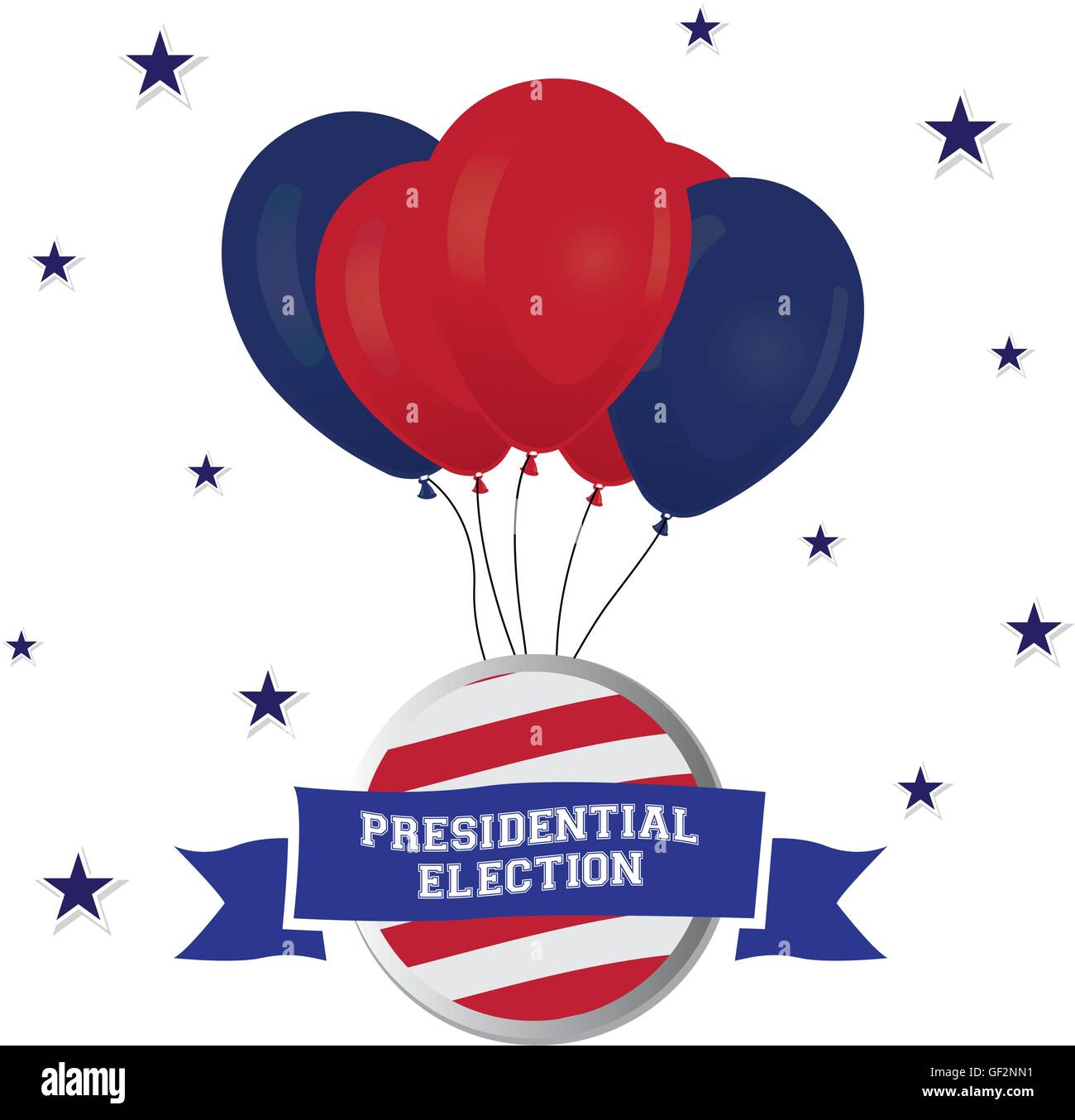 Isolated label with text and balloons, Vector illustration Stock Vector ...