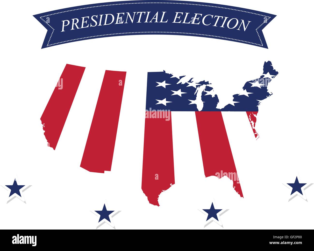 Isolated american map with text and stars, Election day, Vector ...