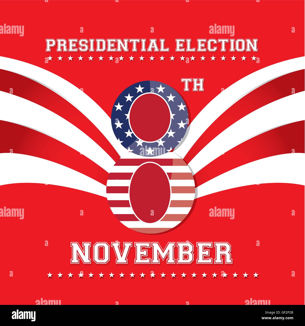 Background with text and stars, Election day, Vector illustration Stock ...