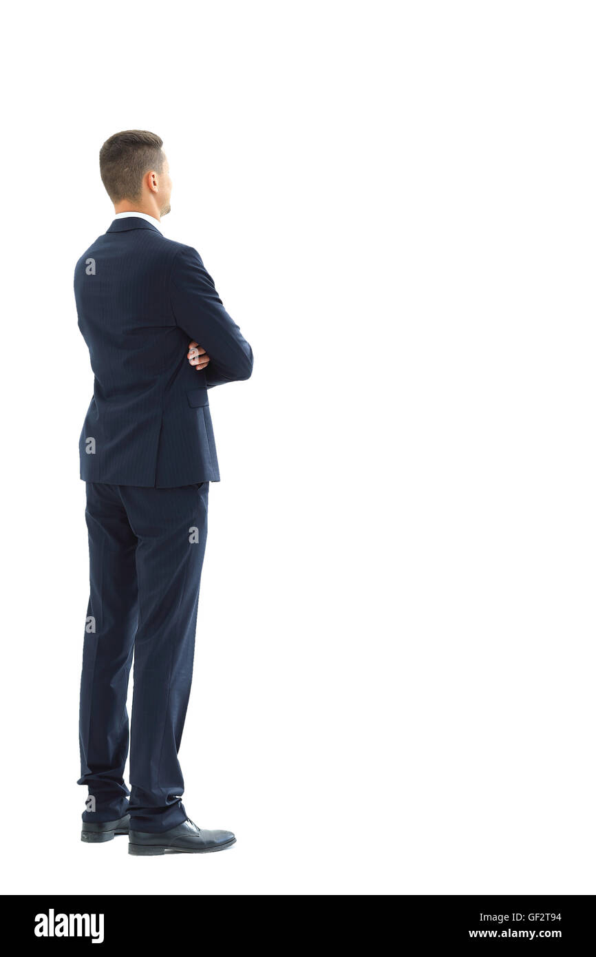 Portrait of a businessman behind wall hi-res stock photography and ...