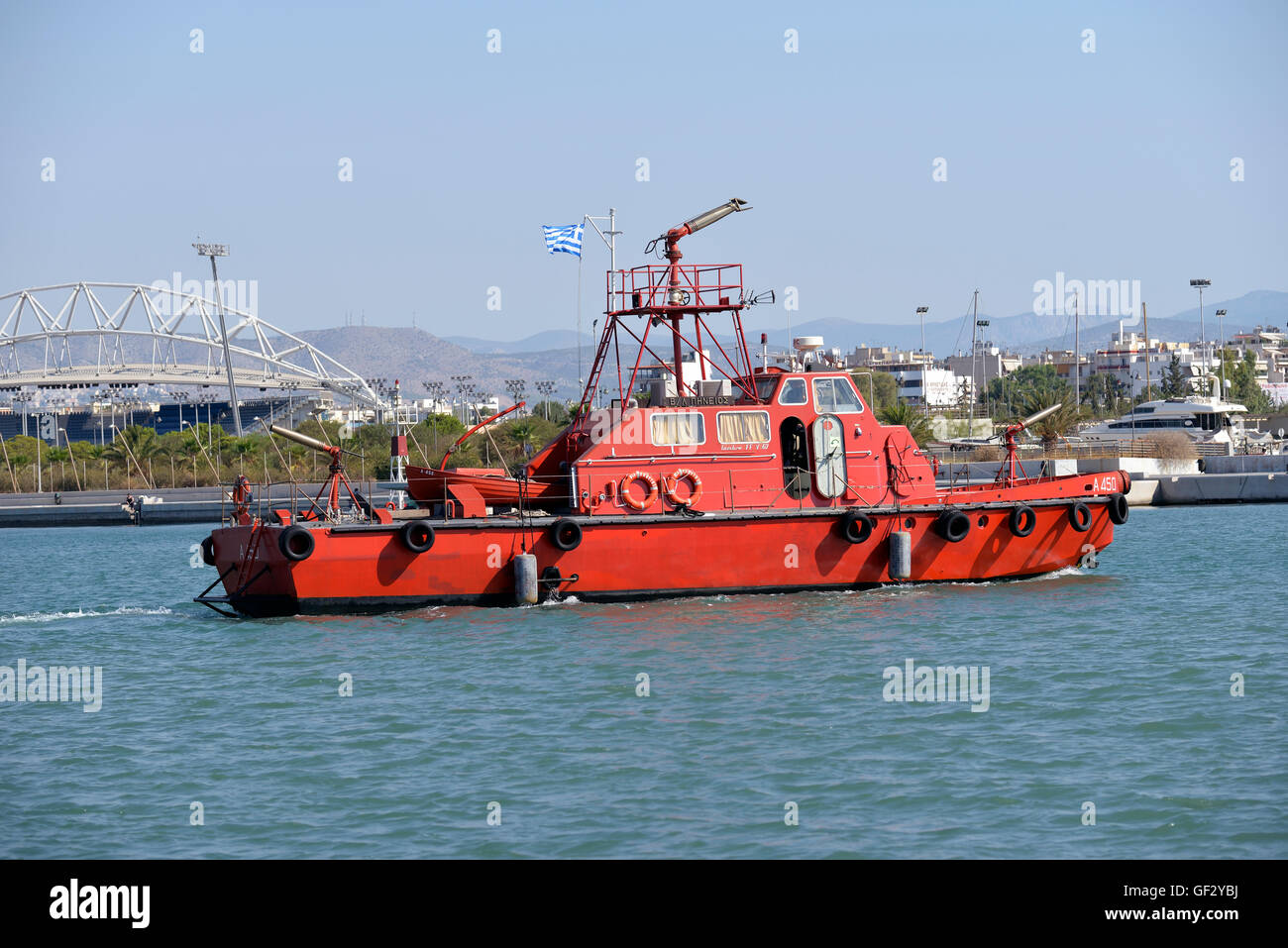 Fire fighting boat in Faliro, Athens, Greece Stock Photo - Alamy