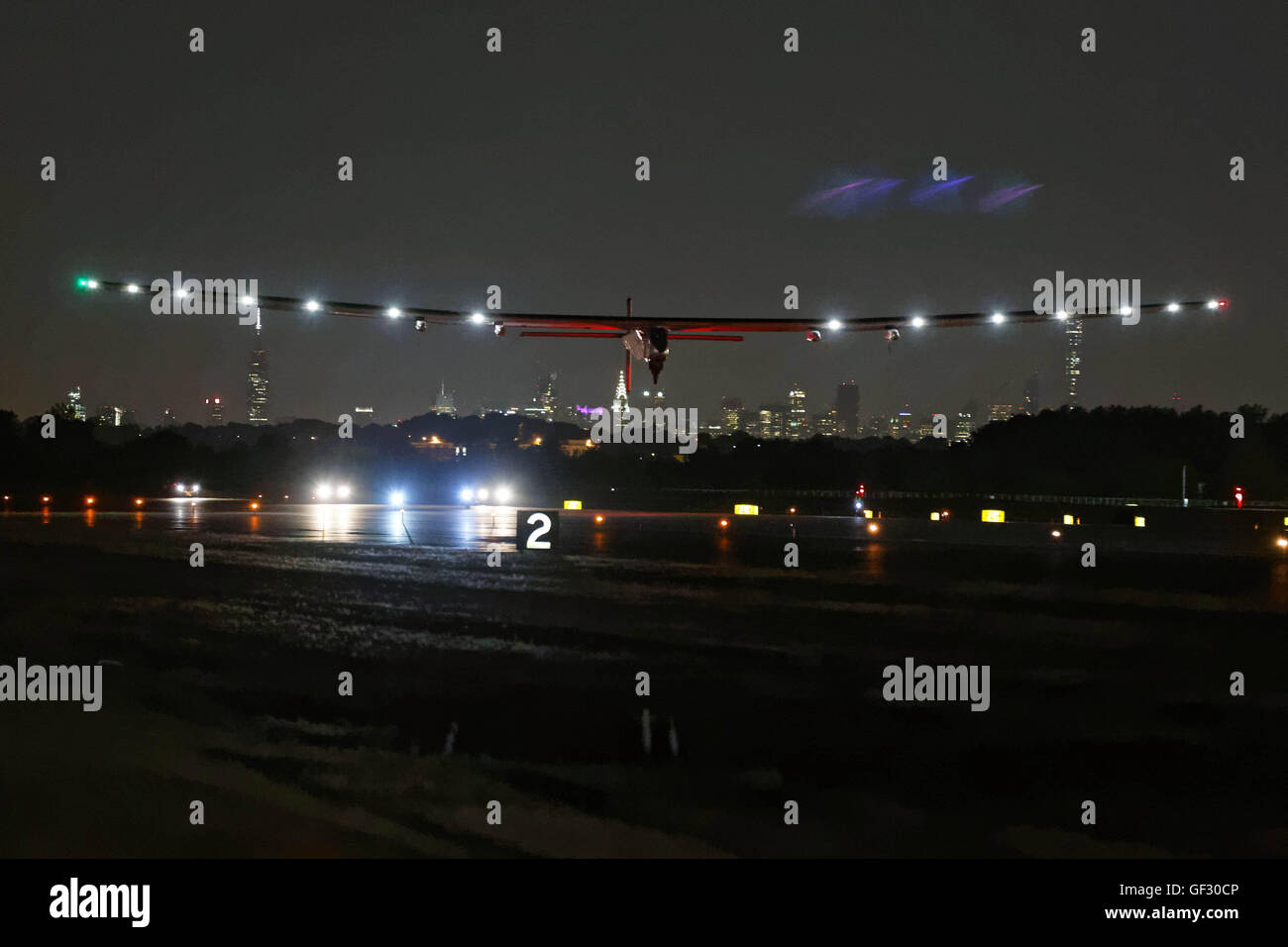 Bertrand Piccard of Switzerland pilots his solar powered aircraft Solar ...