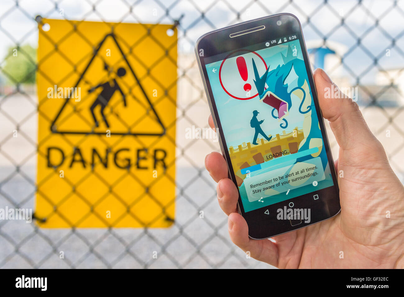 Montreal, CA - July 27, 2016: Closeup of the loading screen of the ...