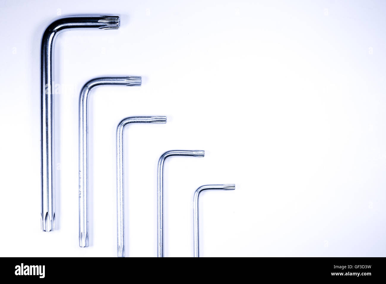 hex keys on white. industrial equipment Stock Photo - Alamy