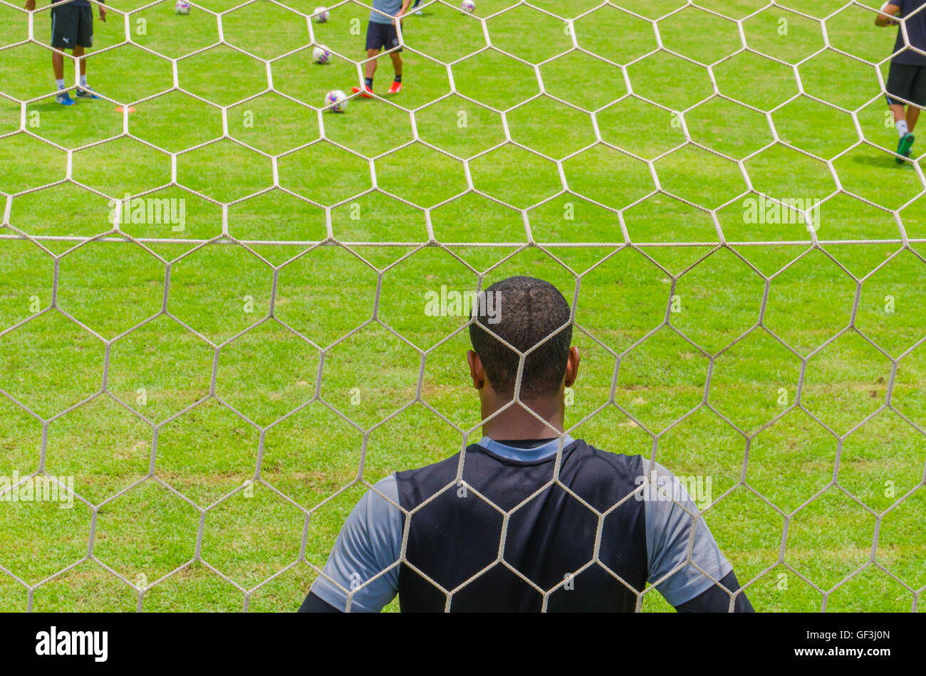 Soccer goal net pattern Stock Photo - Alamy