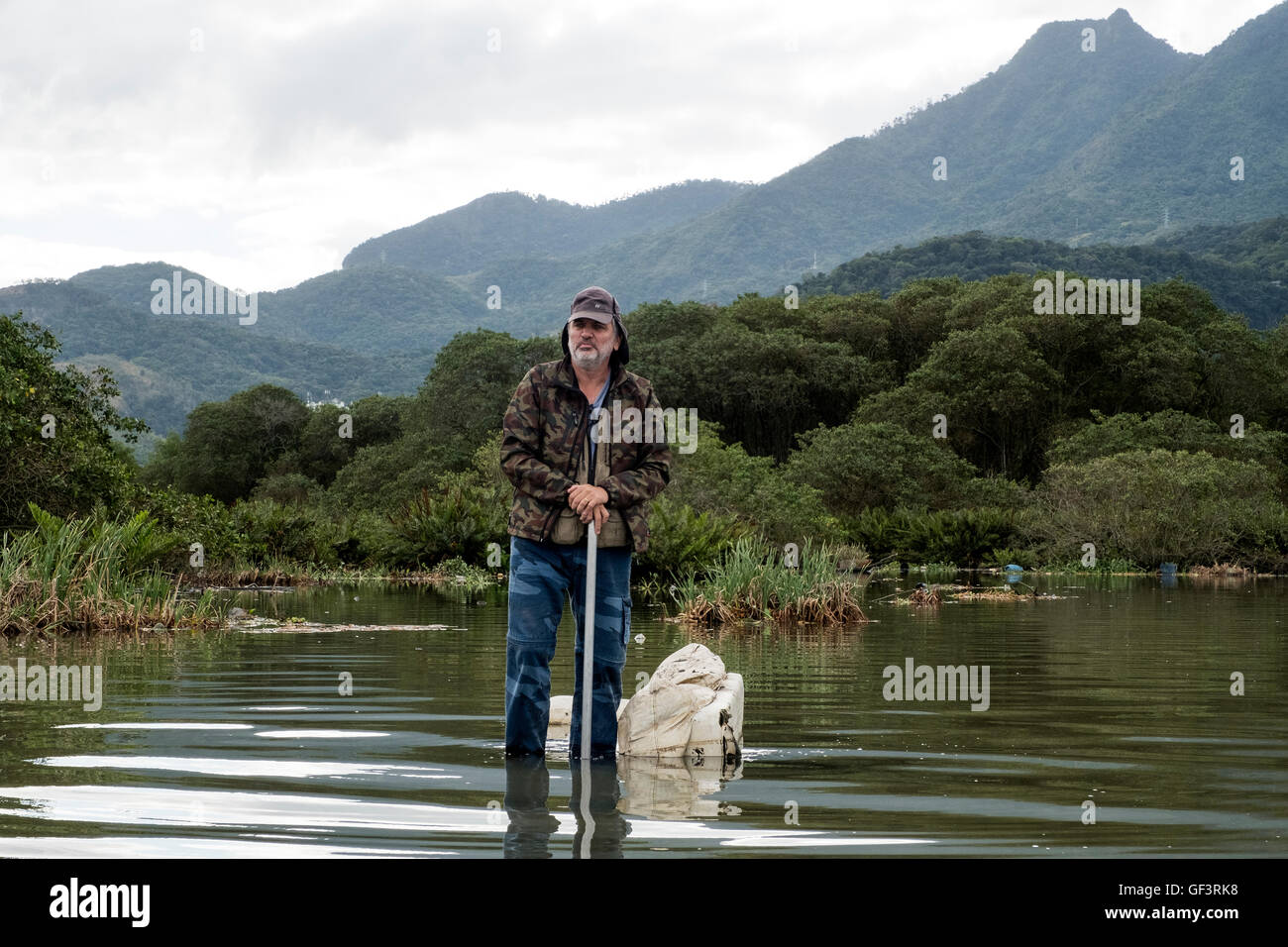 Biologist Mario Moscatelli pictured on the lagoons of the areas Barra ...