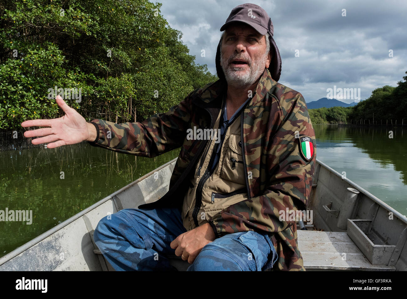 Biologist Mario Moscatelli pictured on the lagoons of the areas Barra ...
